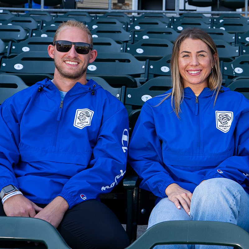 Omaha Storm Chasers Men's Champion Royal Pack N Go Jacket – Omaha Storm ...