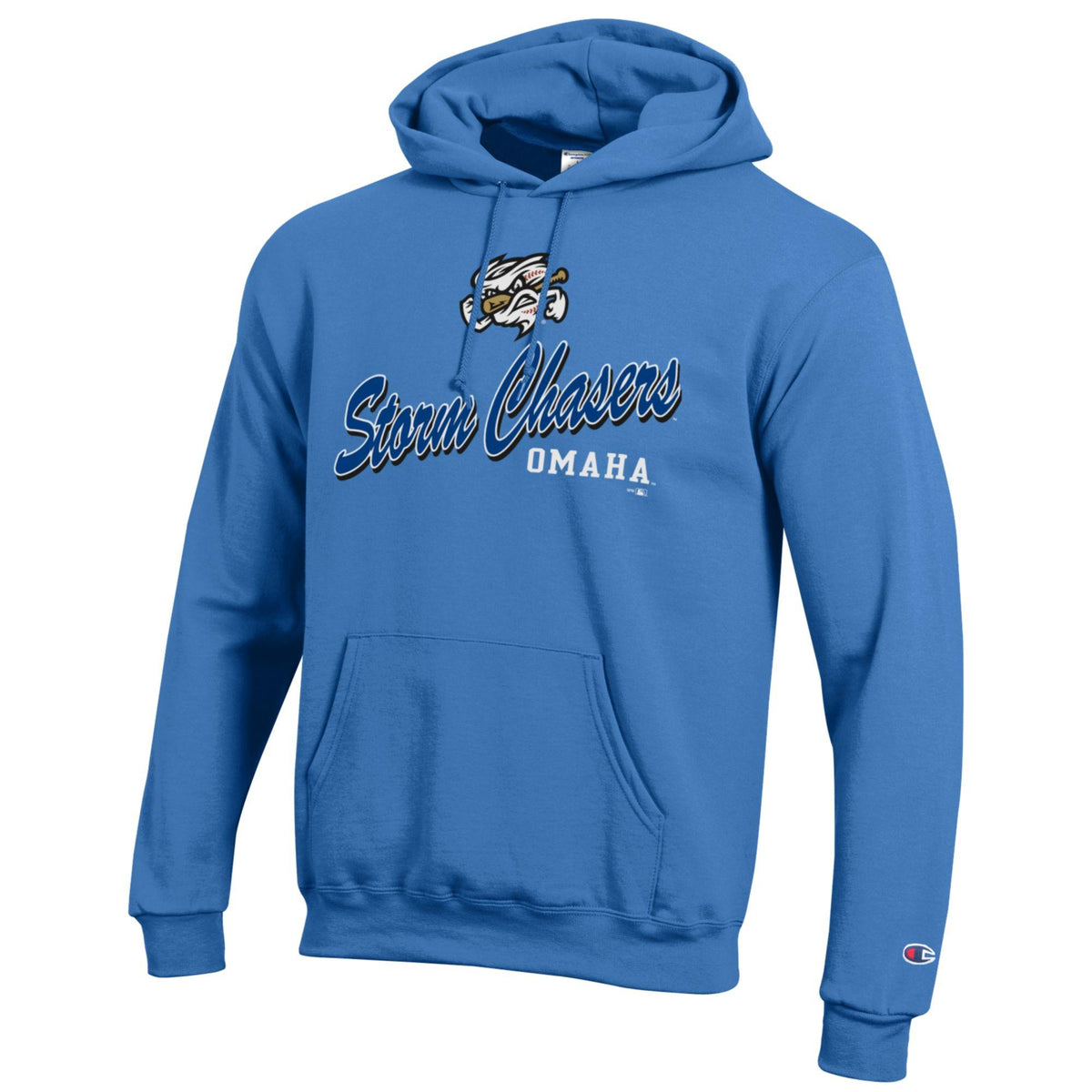 Omaha Storm Chasers Champion Men's Powerblend Blue Breeze Hoodie ...