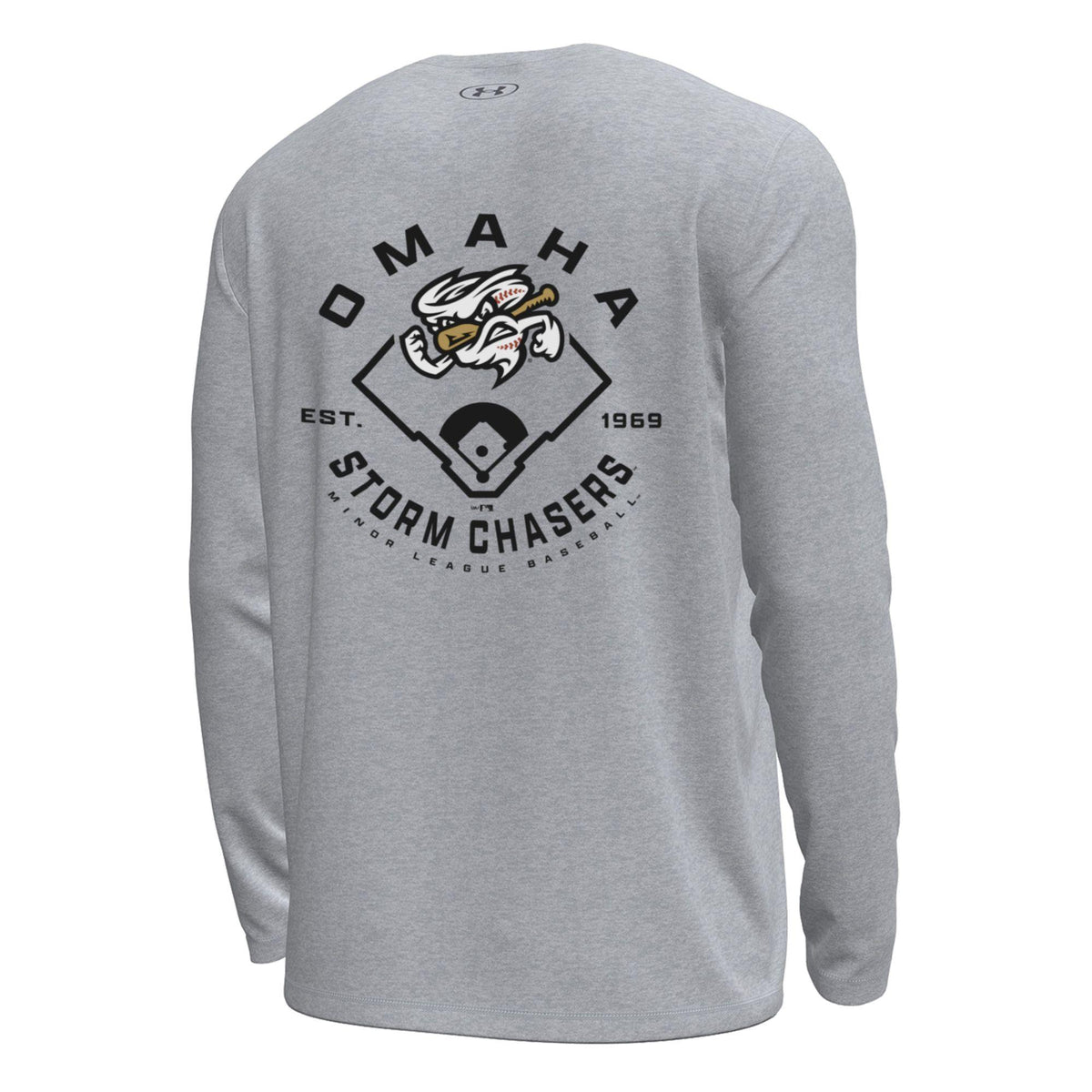 Omaha Storm Chasers Under Armour Men's Tech Stretch Gray LS Tee – Omaha ...