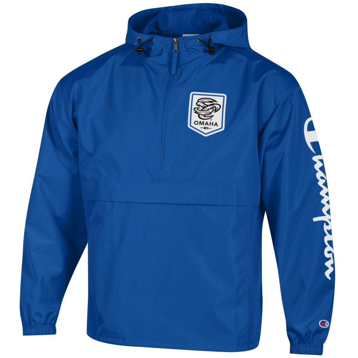 Omaha Storm Chasers Men's Champion Royal Pack N Go Jacket – Omaha Storm ...
