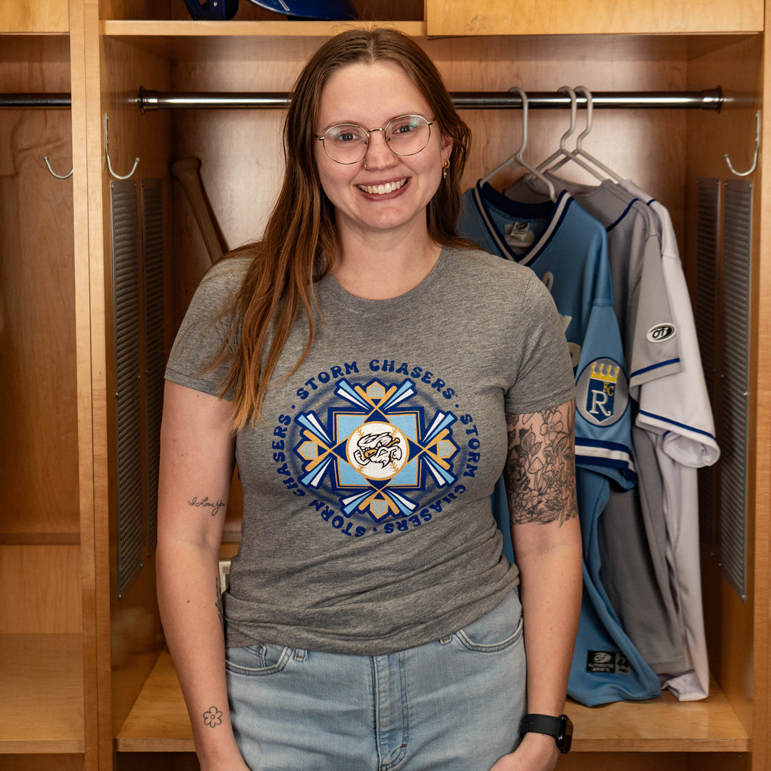 Omaha Storm Chasers 108 Stitches Women's Psychedelic Gray Tee – Omaha ...